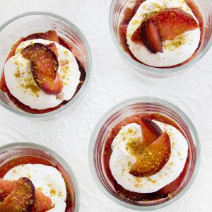 Poached Plum Coconut Cream Parfaits - Le Petit Eats