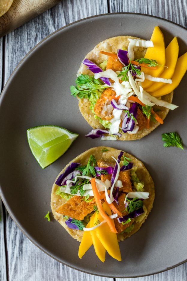 Baja Fish Tostadas (Vegan) - Le Petit Eats