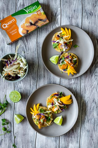 Baja Fish Tostadas (Vegan) - Le Petit Eats