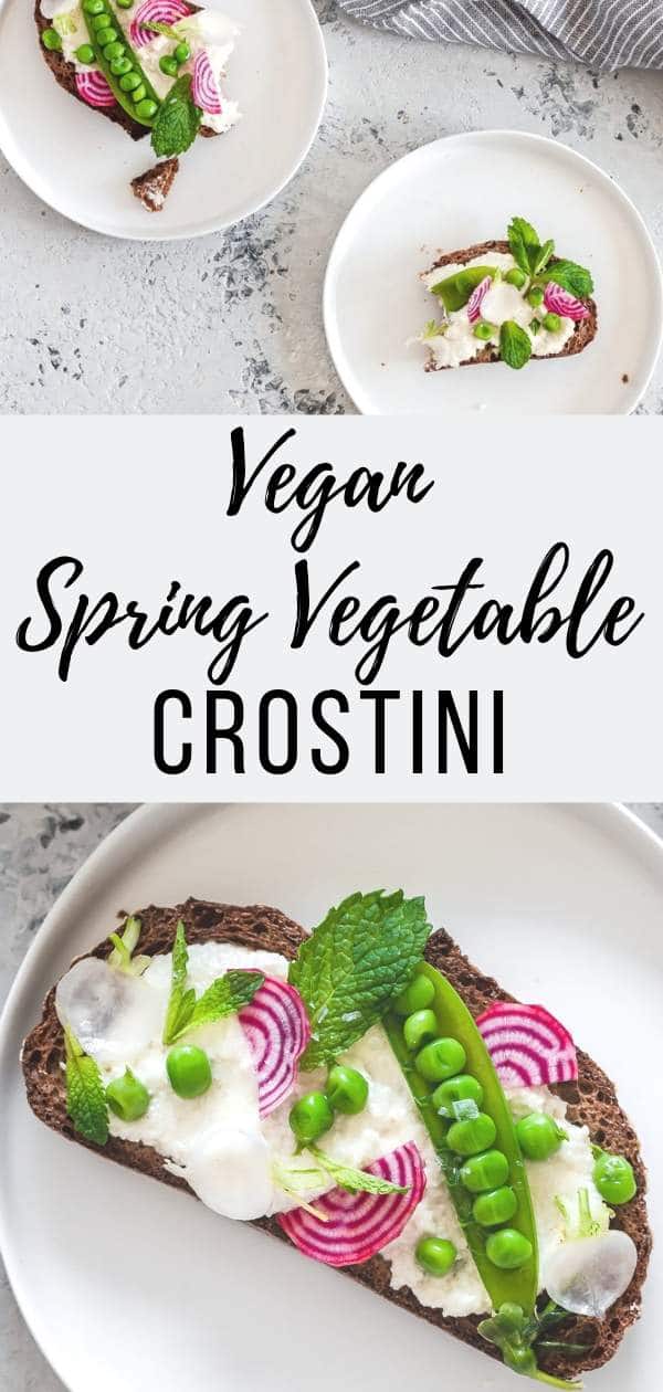 Vegan Spring Vegetable Crostini Recipe with Macadamia Ricotta