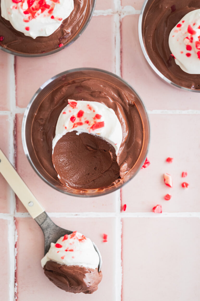 Vegan Chocolate Peppermint Mousse - Le Petit Eats