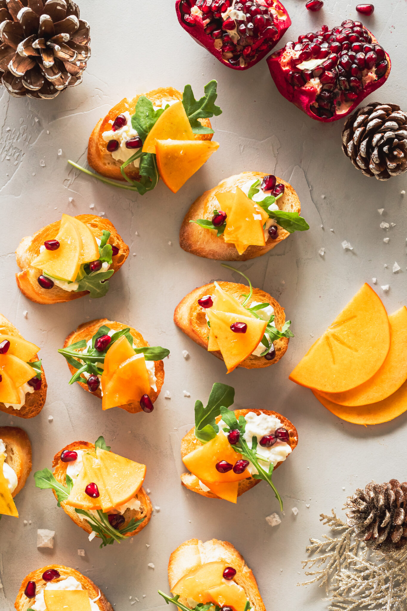 Persimmon Bruschetta - Easy Holiday Party Appetizer - Le Petit Eats